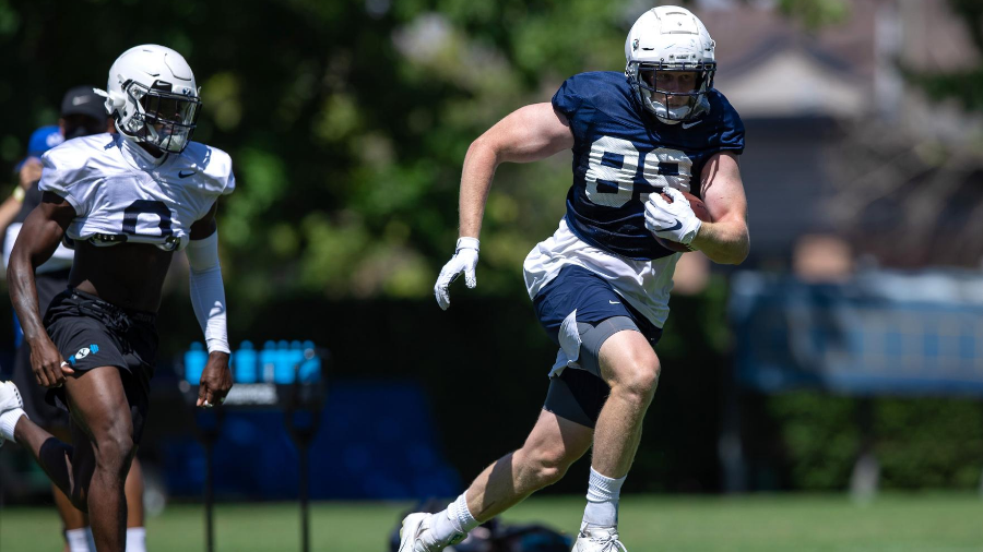 BYU Star TE Matt Bushman Carted Off Practice Field