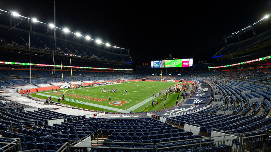 Denver Broncos Stadium At Night