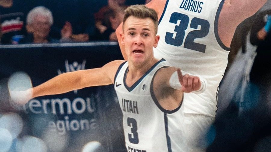 Ashworth's Eight Threes Leads Utah State To Fifth-Straight Win