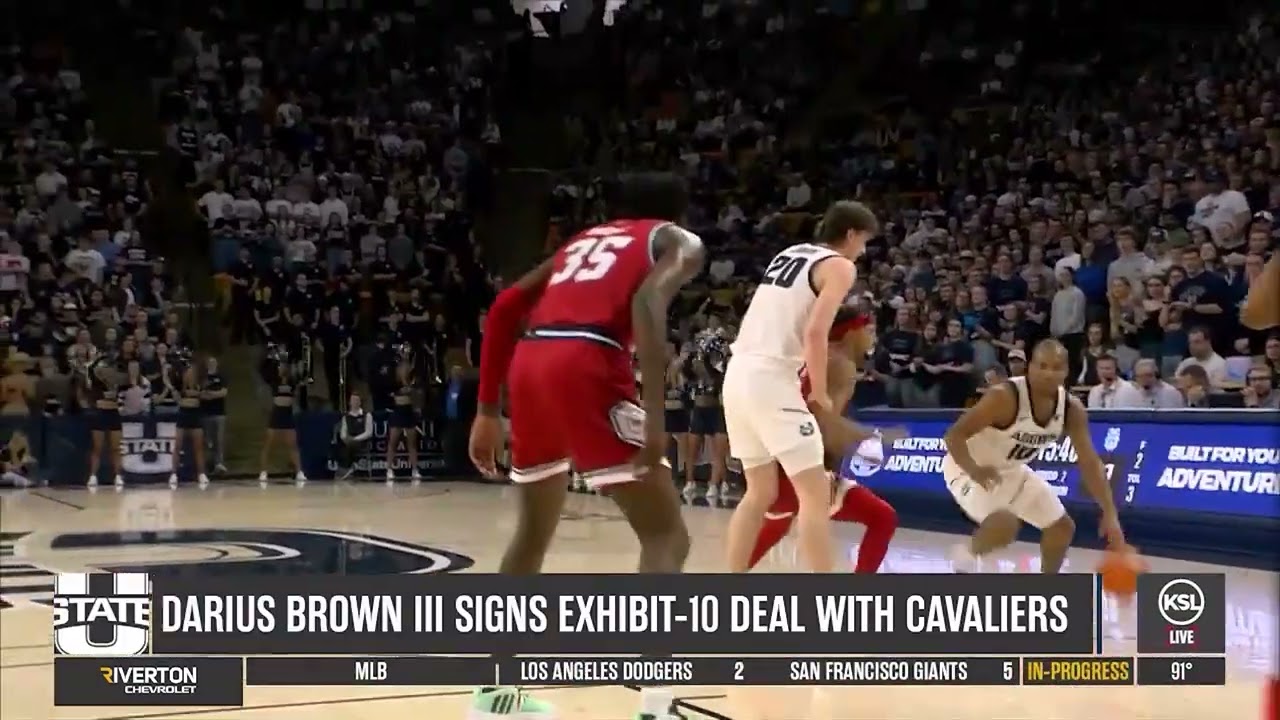Video: Utah State Basketball Star Darius Brown II Signs Exhibit 10 Deal ...