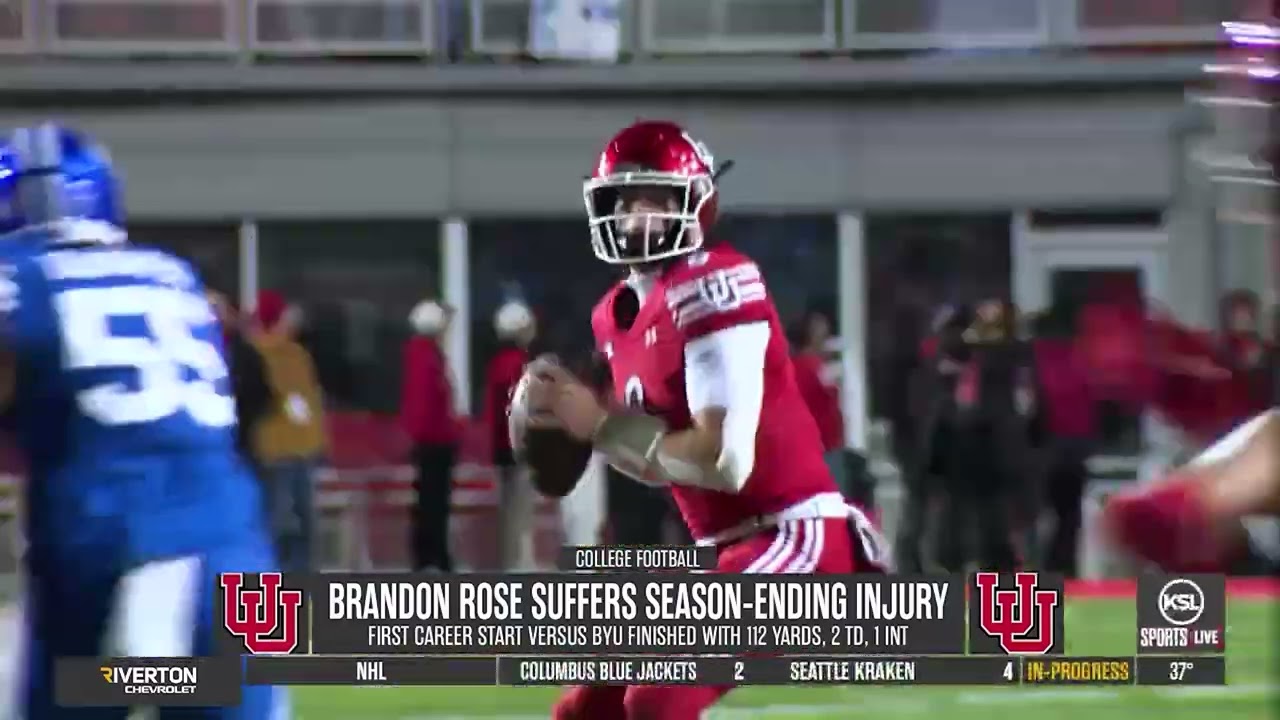 Video: Utah Quarterback Brandon Rose Suffers Season Ending Injury - KSL ...